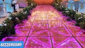 Grand Wedding LED Glass Flower Floor Pathway stage platform Decoration ...